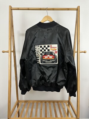VTG 90s Davey Allison Texaco Havoline Nascar Racing Satin Bomber Jacket ...