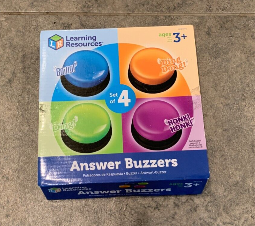 Learning Resources Answer Buzzers, Set of 4 Different Colored Buzzers ...