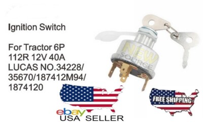 1874535M3 1446116M91 MASSEY 2846130 IGNITION STARTER SWITCH + DUST CAP ...