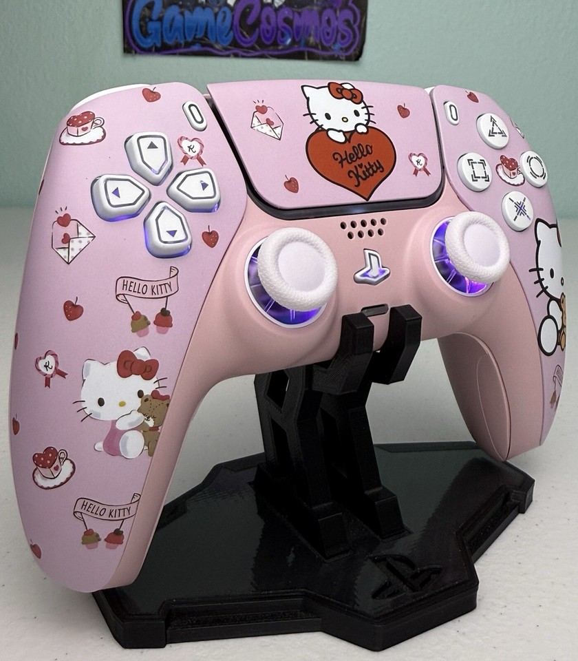 Sanrio Hello Kitty - RGB LED - Custom Wireless Controller for PS5 Or PC ...
