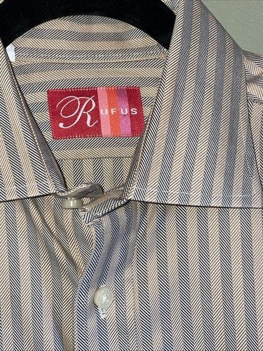 RUFUS DRESS MENS SHIRT FRENCH CUFF SIZE L Made In USA GORGEOUS COLORS ...
