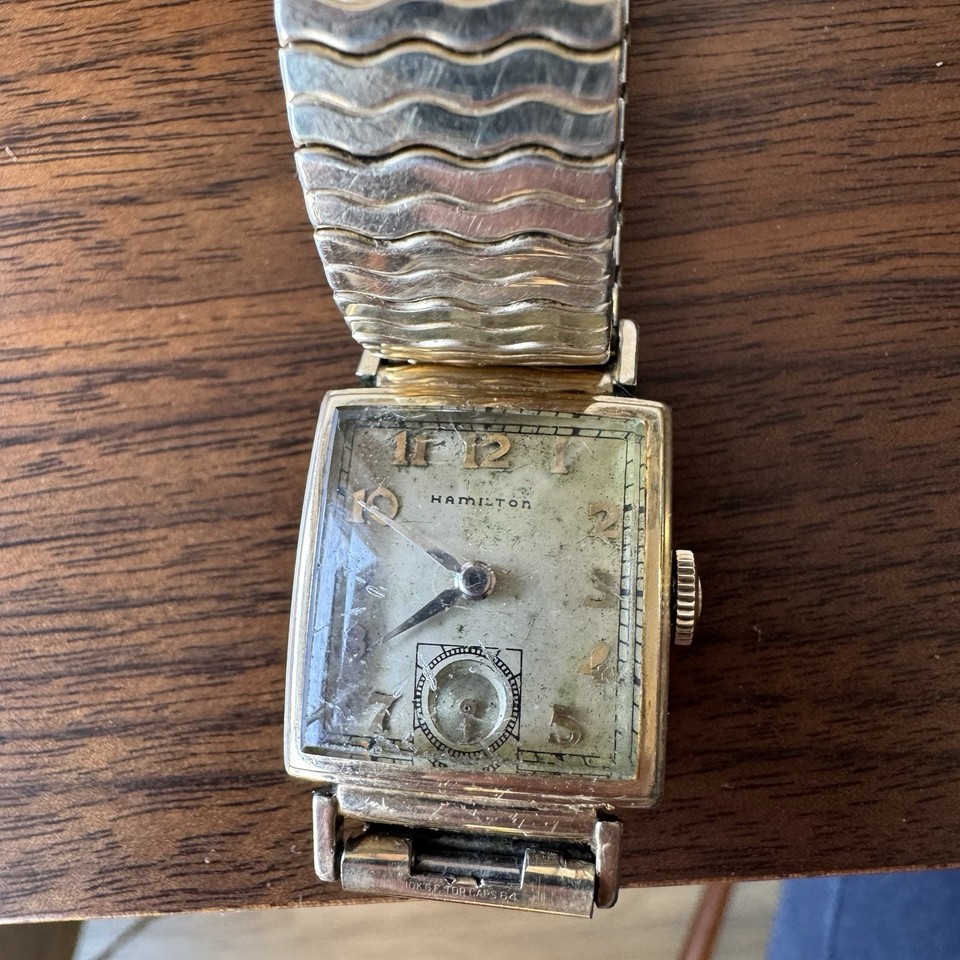 Antique Vintage Hamilton Tank Art Deco Watch 14k Gold Fill Speidel ...