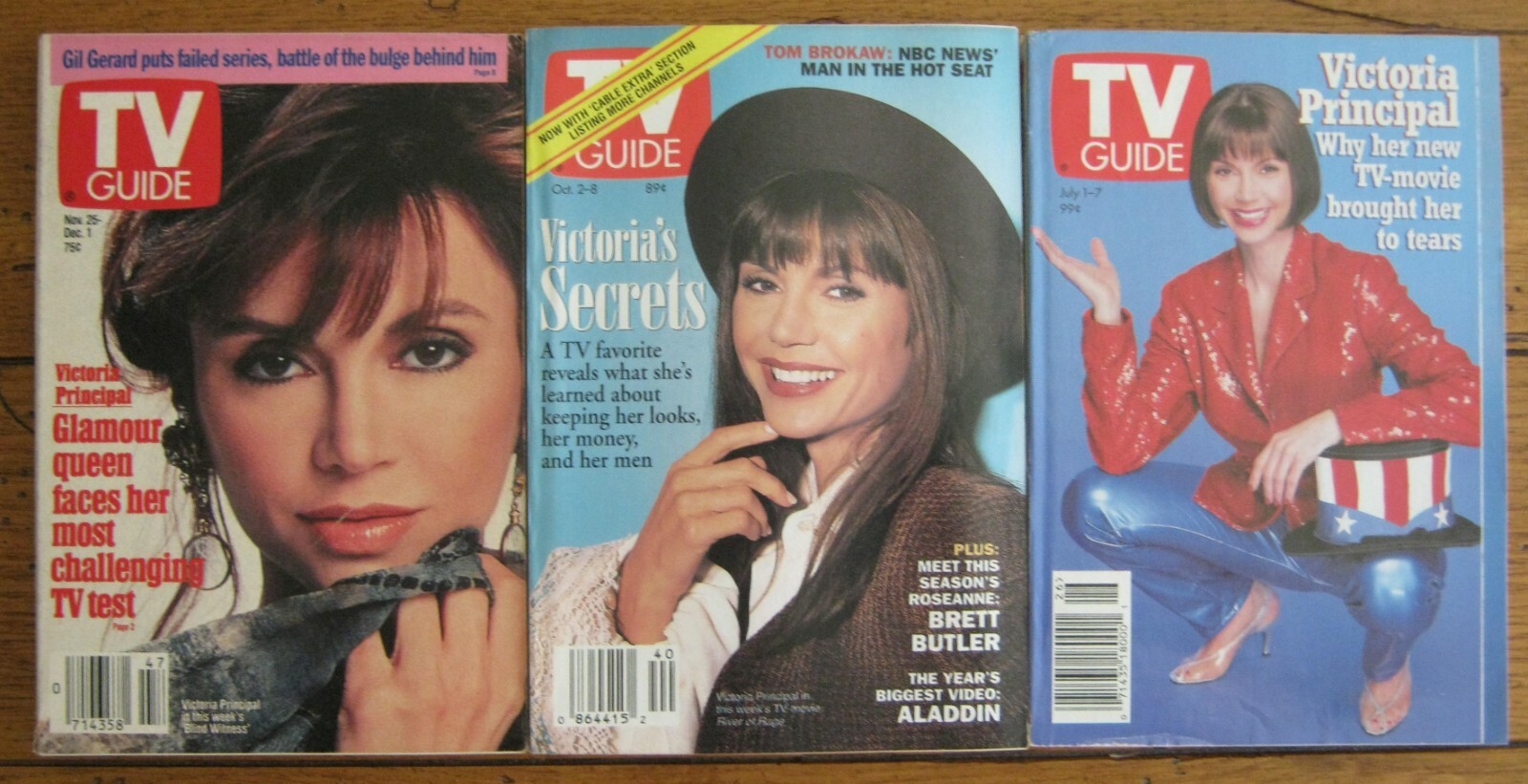 TV Guide Victoria Principal Covers (3), 89/93/95, Chicago Metro Edition ...