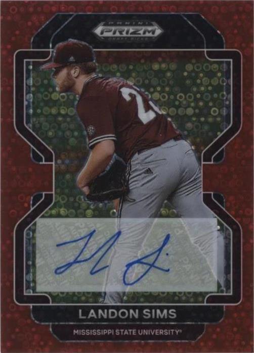 2022 Panini Prizm Draft Picks - Landon Sims #PDP34 Red Donut Circle ...