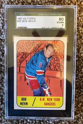 1967-68 Topps # 28 Bob Nevin SGC EX/NM ~ NY Rangers | eBay