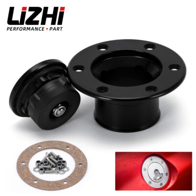 Aluminum Fuel Filler Neck Pop-Up Fuel Cell Gas Cap Flush Mount 6 Hole ...