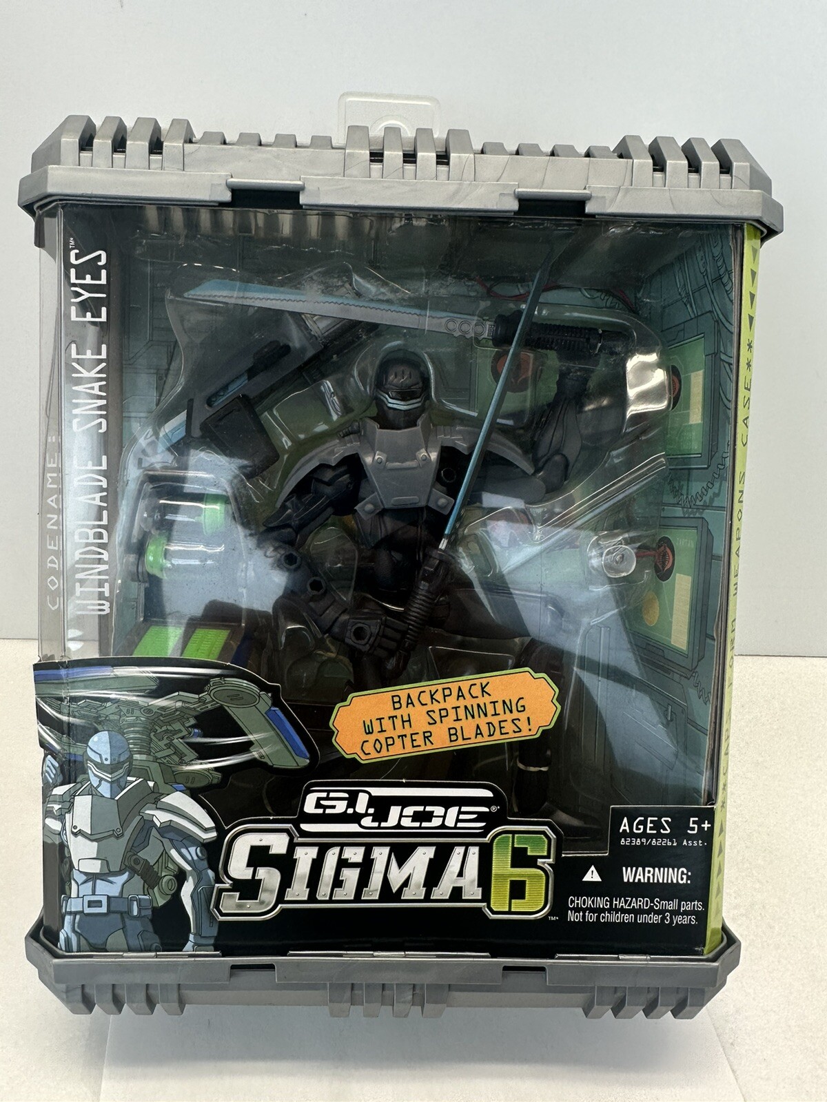 GI Joe Sigma 6 Windblade Snake Eyes, Backpack With Spinning Copter ...