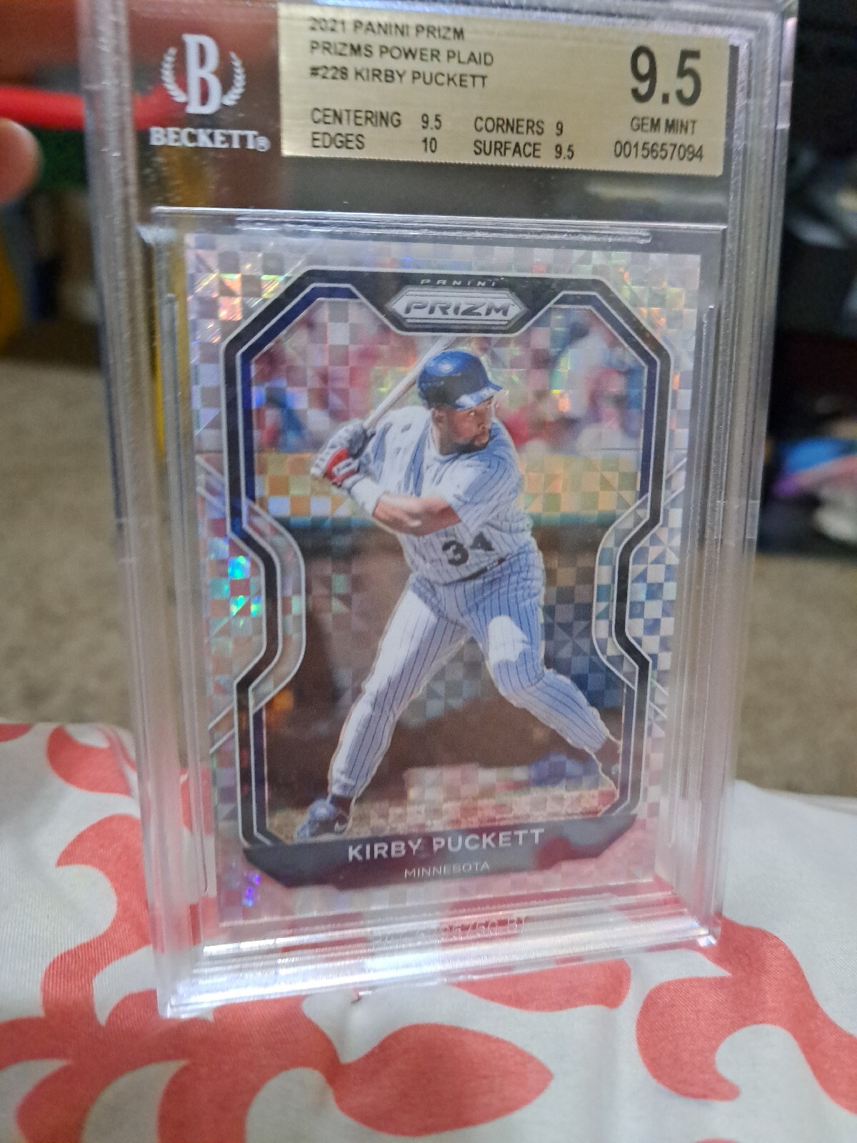 2021 Panini Prizm - Tier III Power Plaid Prizm #228 Kirby Puckett /75 ...