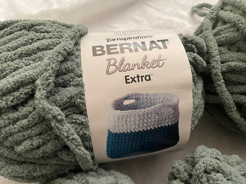 Yarnspirations Bernat Yarn Smoky Green Blanket Extra Skeins LOT ...