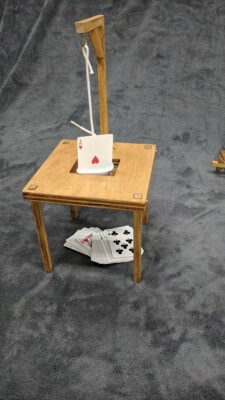Playing Card Gallows magic prop, packs flat. New. Electronic remote ...