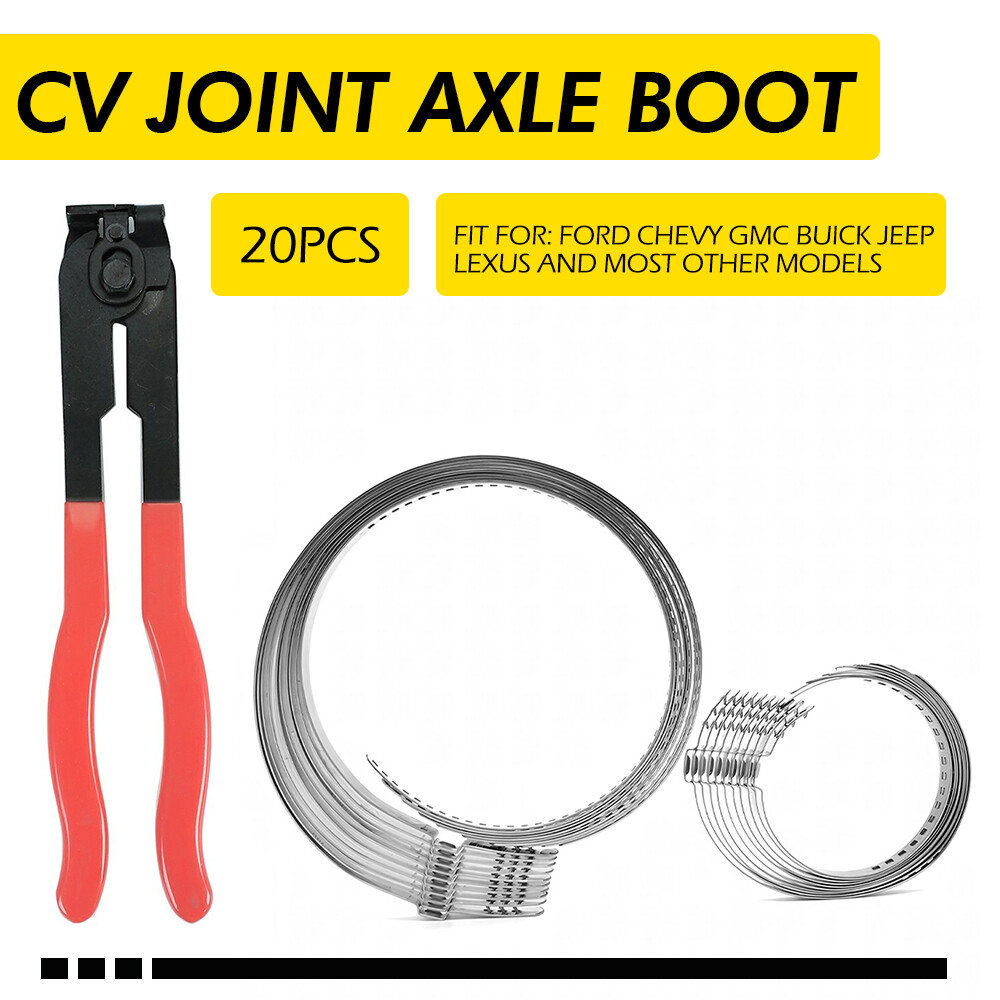 Universal Adjustable Axle CV Joint Boot Crimp Clamps W/ Clamp Pliers ...