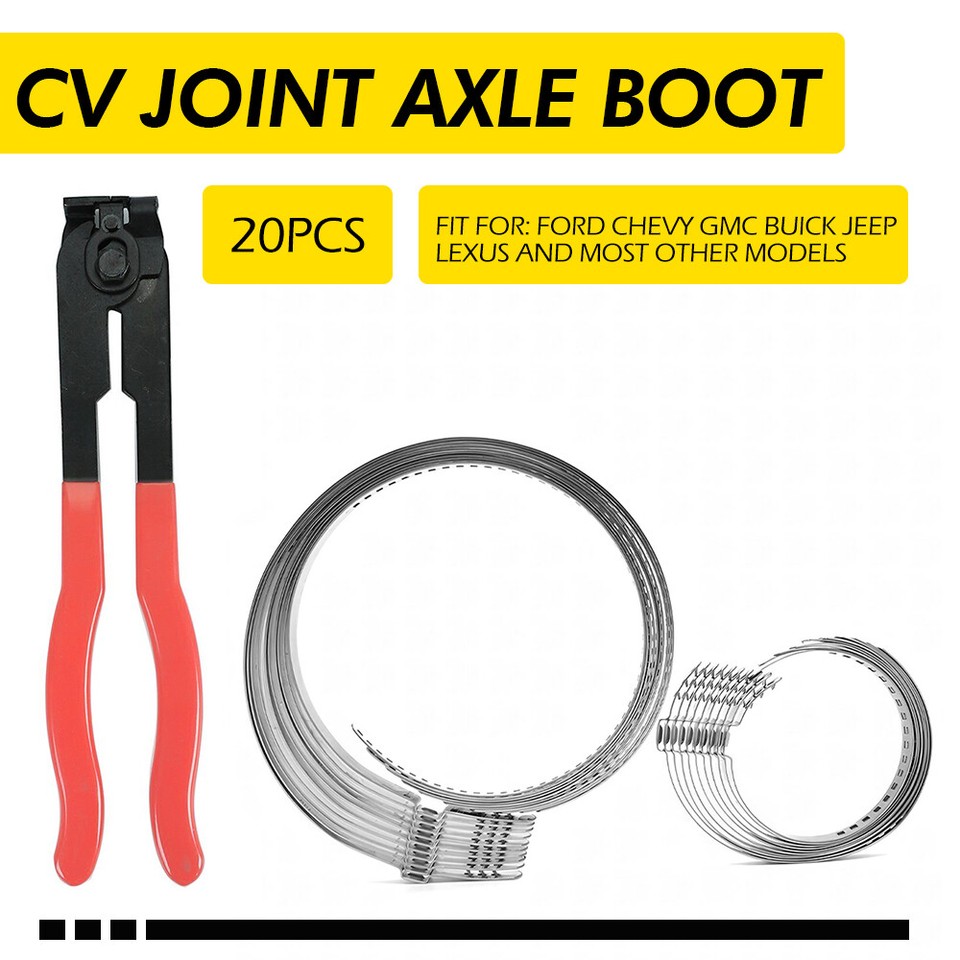 Universal Adjustable Axle CV Joint Boot Crimp Clamps W/ Clamp Pliers ...