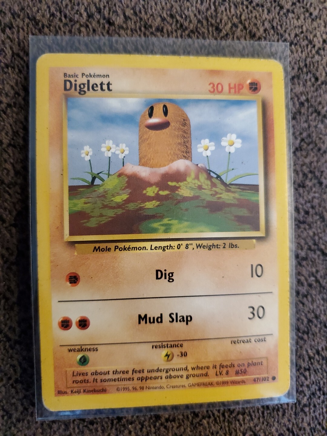 Pokemon Diglett Error Base Set 47/102 Sideways Fighting Symbol | eBay