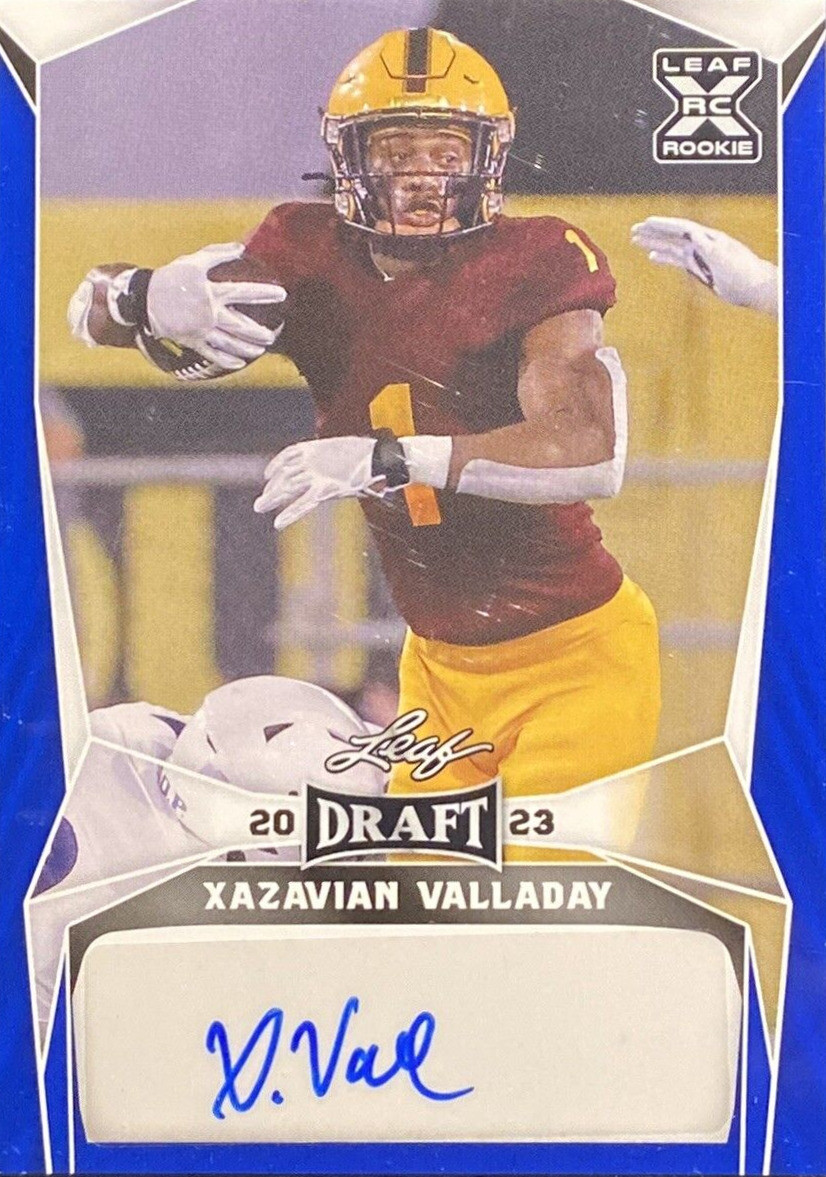 2023 Leaf Draft - Autographs Blue #BA-XV1 Xazavian Valladay (AU, RC ...