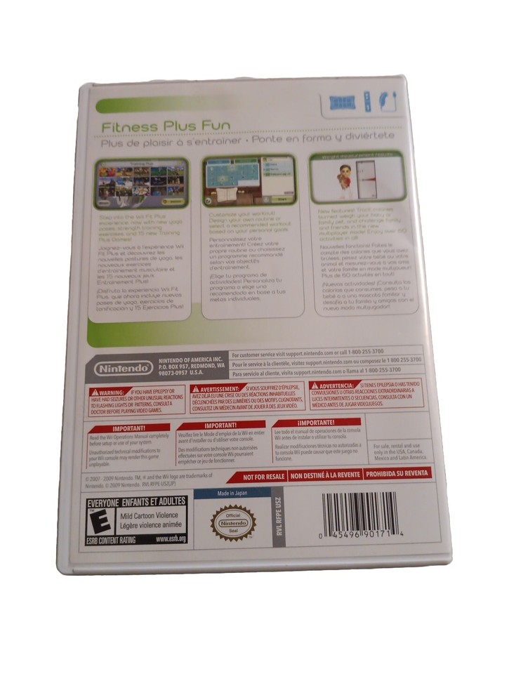 Mint Wii Fit Plus Nintendo Wii Exercise Game Complete manuals NO ...