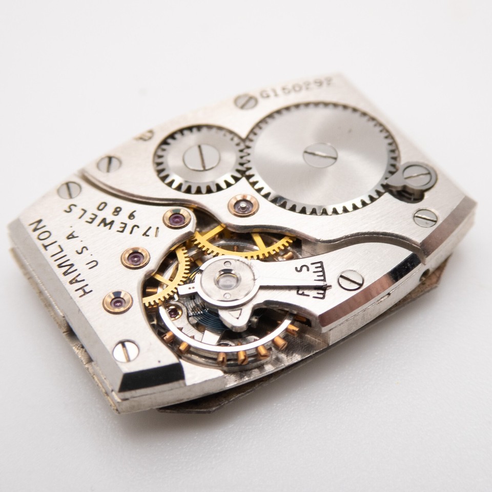 Scarce Vintage Hamilton Elliott Caliber 980 17-Jewel 14K Gold Filled ...