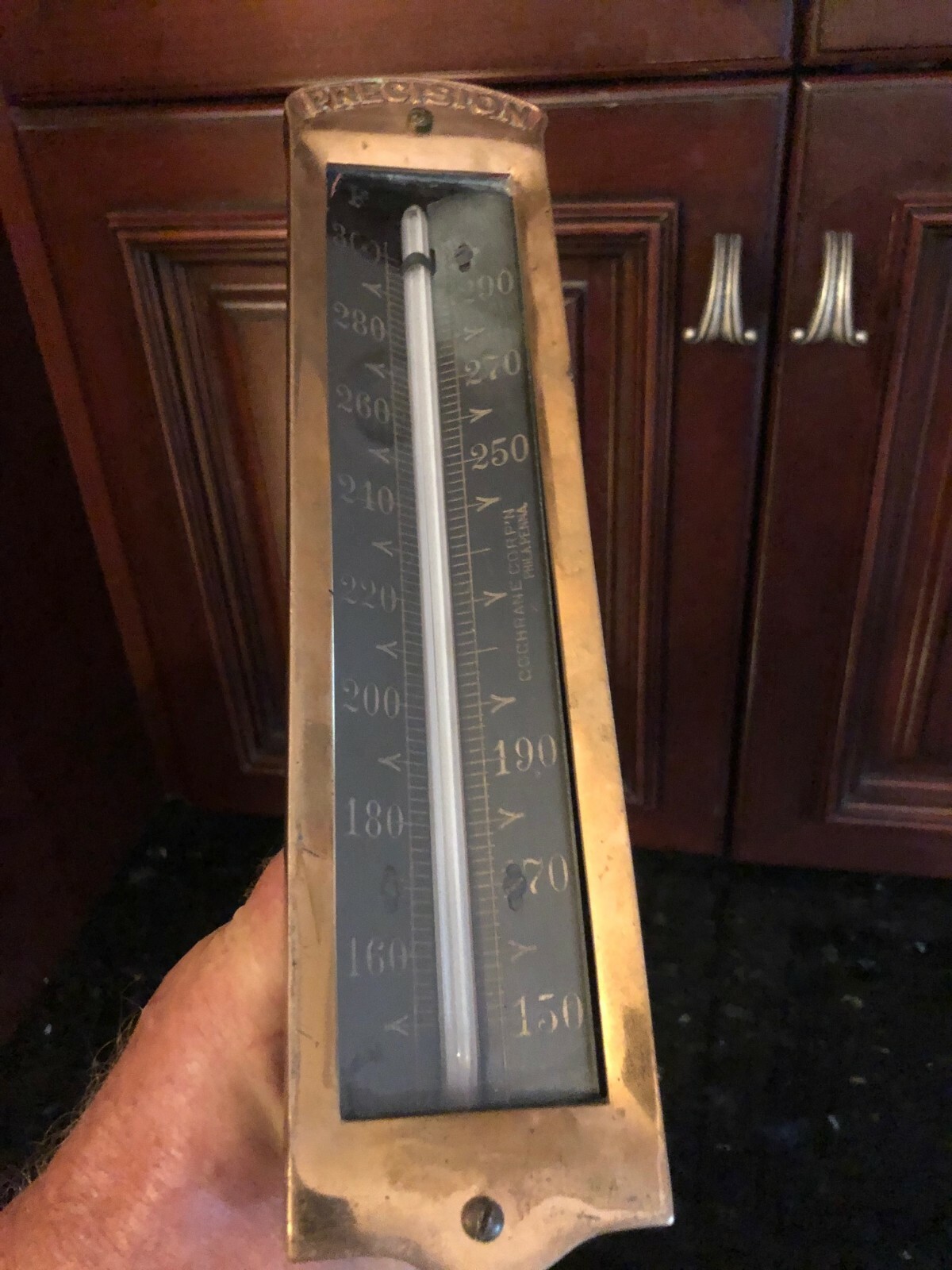 Antique Cochrane Thermometer Co. Phila Penna Brass Industrial Steampunk ...