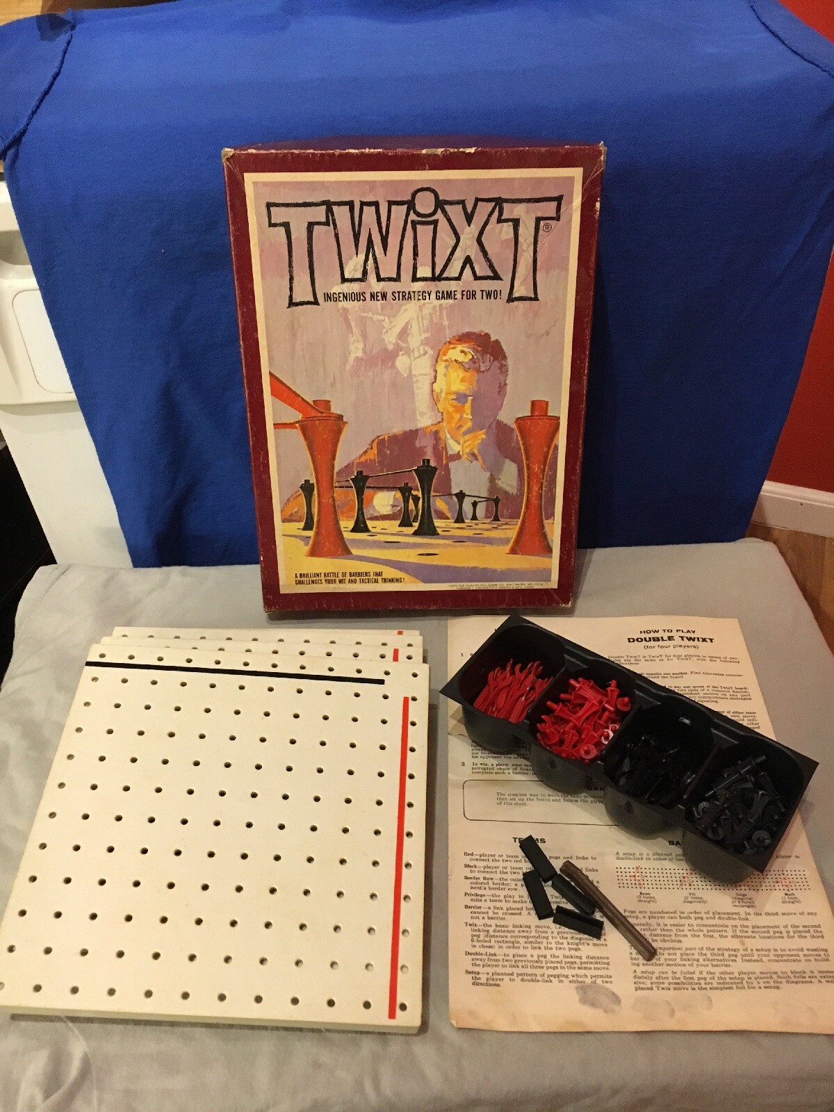 Vintage 1962 TWIXT Game 3M Bookshelf Complete Tactical Strategy Game ...