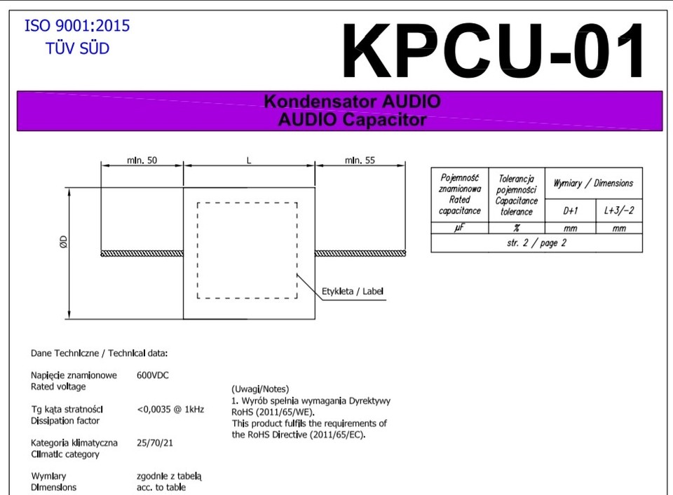 Miflex KPCU-01 600VDC 0.068uF Paper+PP+Oil audio capacitor 1 piece ! | eBay