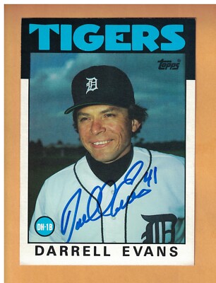 Darrell Evans AUTOGRAPHED 1986 TOPPS JUMBO BASEBALL CARD SIGNED DETROIT ...