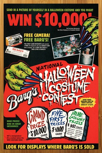 1994 Barq's Root Beer Halloween Costume Contest Print Ad/Poster Retro ...
