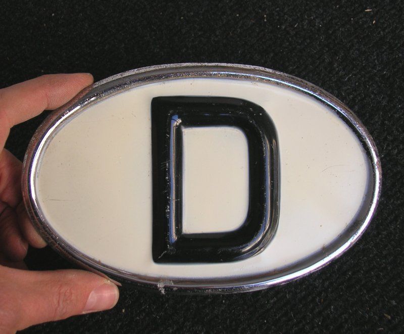 CHROME D-PLATE VINTAGE CAR OLDTIMER BADGE D-SCHILD GHE PEROHAUS NOS | eBay
