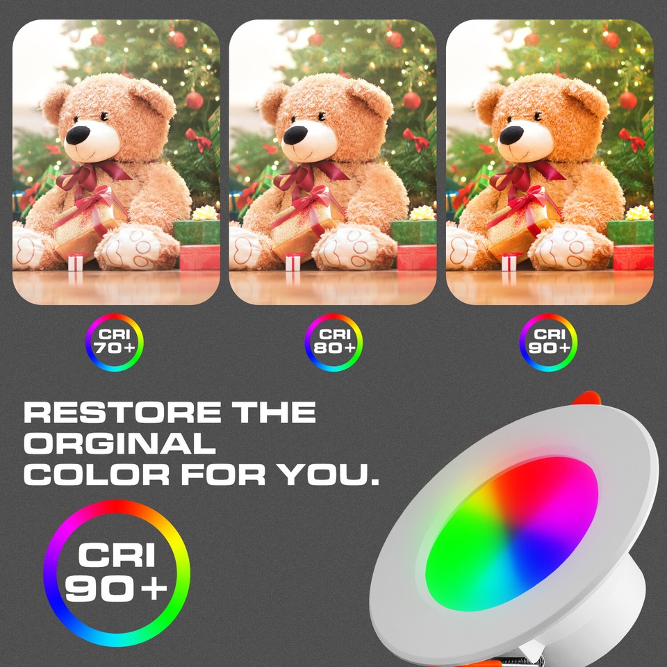 Smart Recessed Lighting 4 Inch Color Changing 12W LED Downlight Ceiling ...