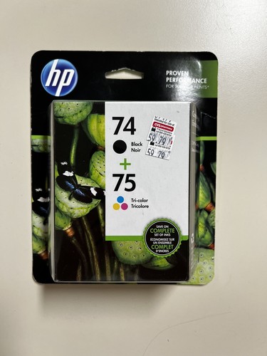 Genuine HP 74 75 Ink Cartridge Combo-for HP C4480 C4580 Printer-OEM INK ...
