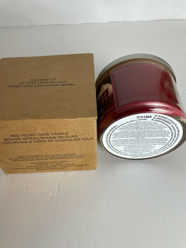 Avon Red Velvet 11oz 3 Wick Candle | eBay