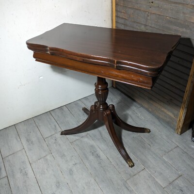 Vintage Brandt Folding Mahogany Game Pedestal Table Claw Feet Duncan ...