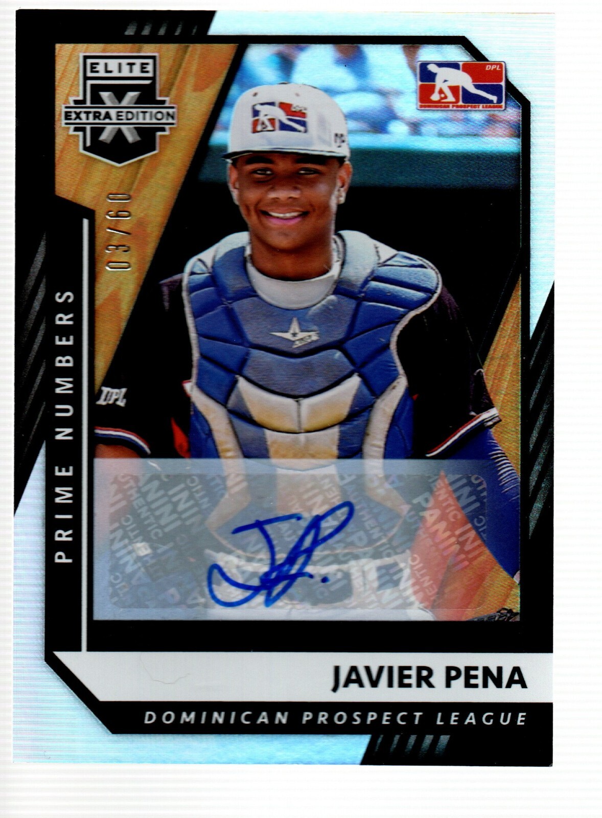2021 Panini Elite Extra Edition - Prime Numbers B Signatures #196 Javier Pena /60 (AU, RC) for ...