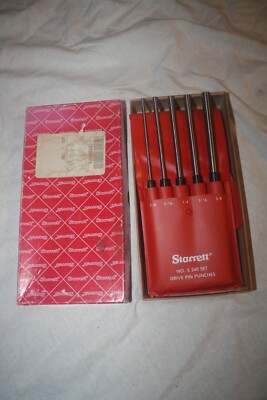 Starrett No S248 S 248 Drive Pin Punches 5 pc Set 1/8' - 3/8" with Case ...
