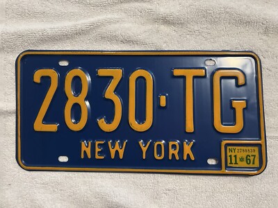 LICENSE PLATES New York 1967 28,30 – TG | eBay