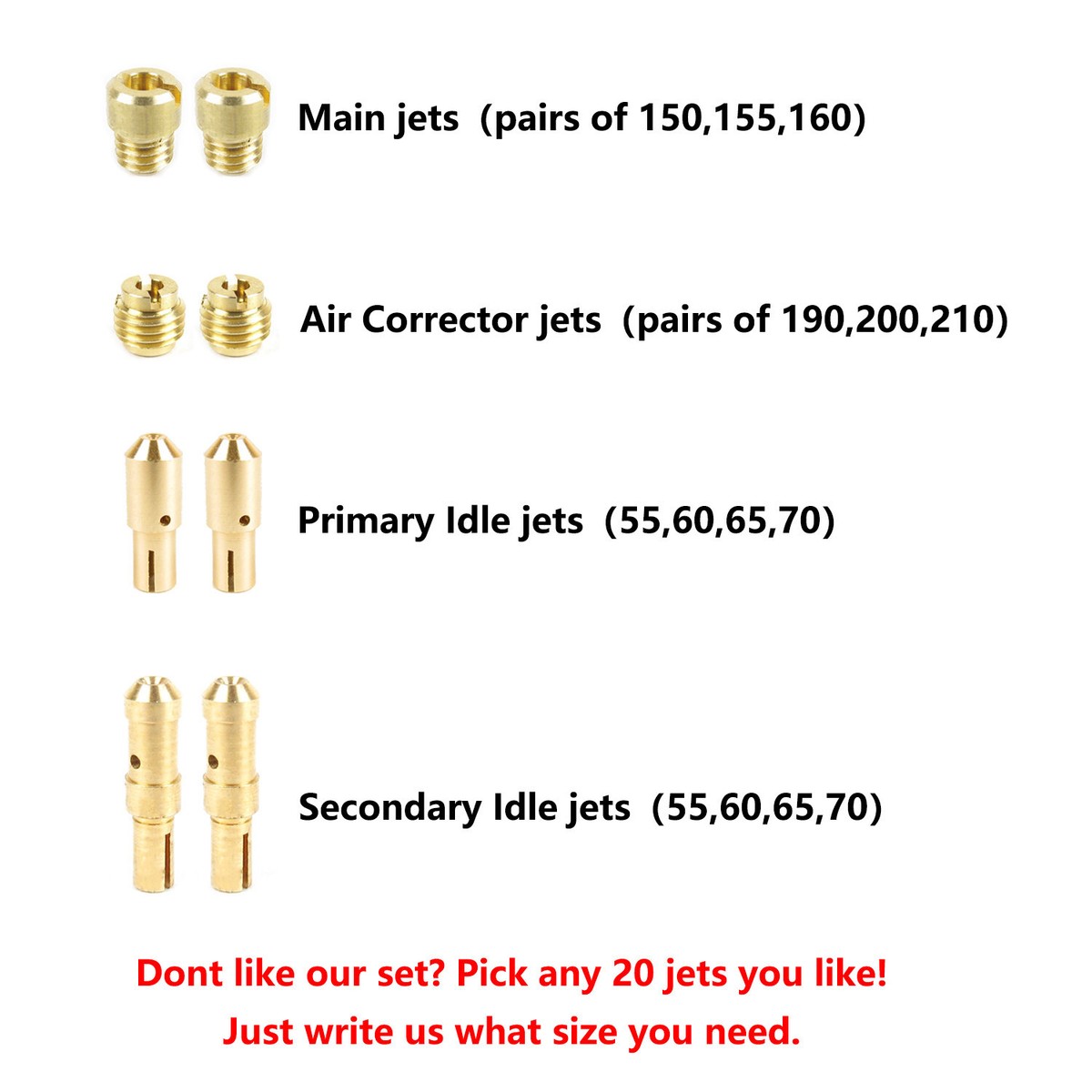 Carburetor Jet Set Weber 32/36 Carburetor Jetting Kit - Main, Air ...