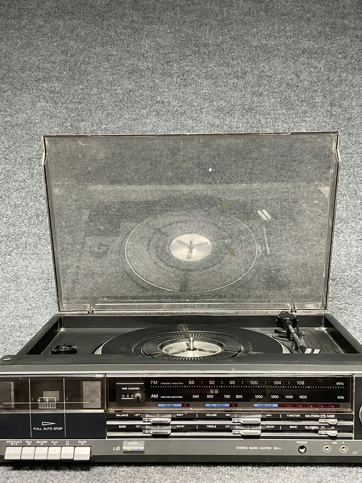 Sharp SG-4 Stereo Music Center With Turntable Cassette Player AM/FM ...