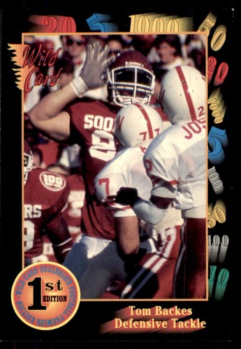 1991 Wild Card Draft Tom Backes Oklahoma Sooners #76 | eBay