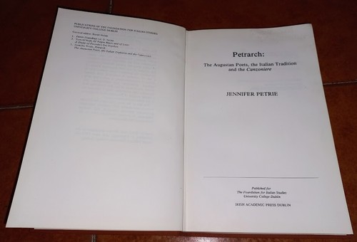 Jennifer Petrie Petrarch The Augustan Poets The Italian Tradition And ...