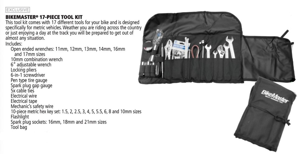 Universal Motorcycle Tool Kit, 17 Pc Metric Trail Tool Kit, Dirt Bike ...