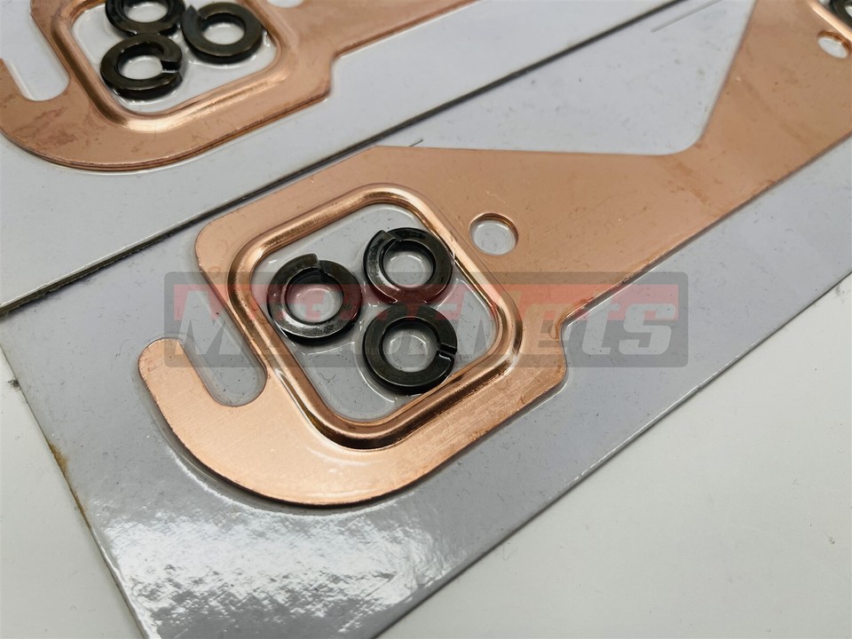 Small Block Chevy SBC Copper Header Exhaust Gaskets Rectangle Port 1.45 ...