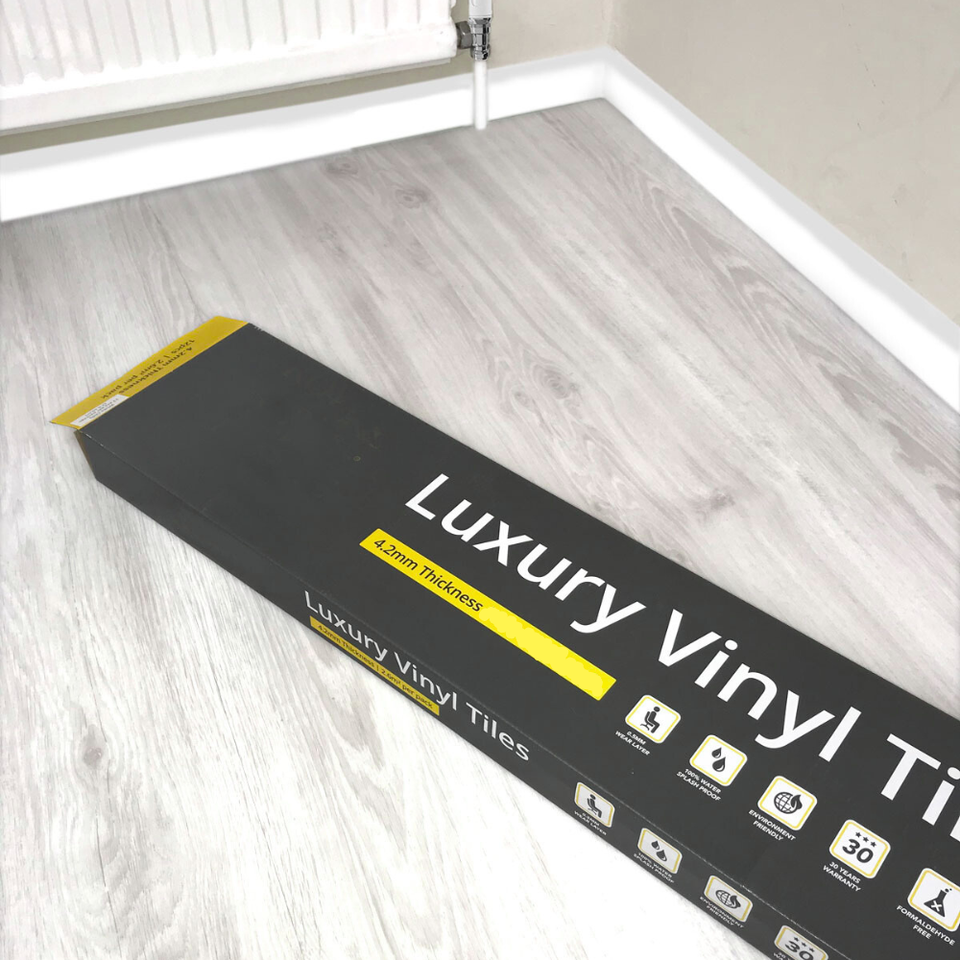 LVT Click Vinyl White Flooring - Rigid Click System - Embossed Water ...