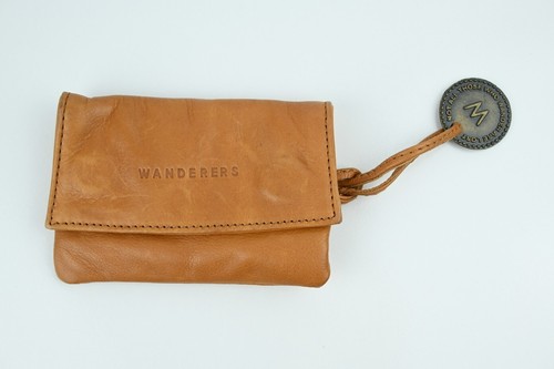Wanderers Leather tan brown magnetic clasp fold Zip Coin Travel Wallet ...