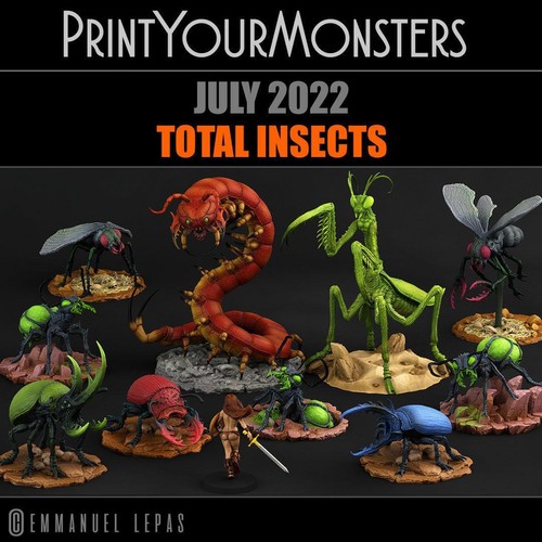 3D Printed Print Your Monsters Total Insects Set 28mm - 32mm D&D ...