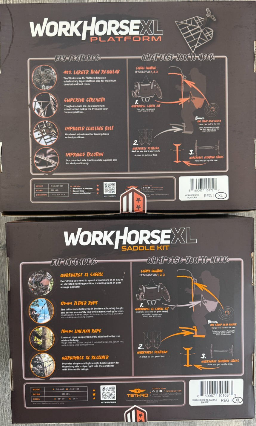 Tethrd Grit Workhorse XL Saddle Kit Timber with Workhorse XL Platform ...