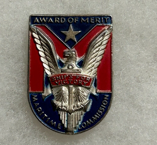 WW2 US MERCHANT MARINE SERVICE USMS Ships for Victory Pin Award for ...