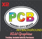 Panama City Beach Florida PCB Oval Bumper Sticker Helmet Sticker Euro ...