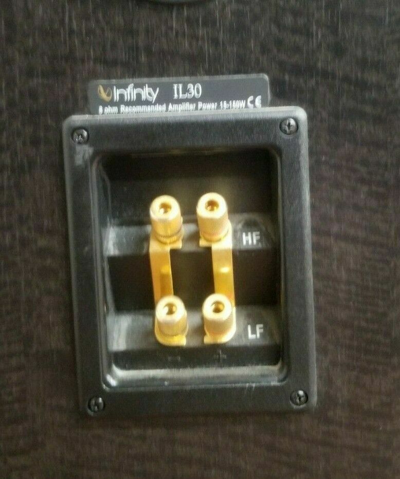 Pair INFINITY Black Onyx Interlude IL30 Bi-Wired Front Tower Speakers ...