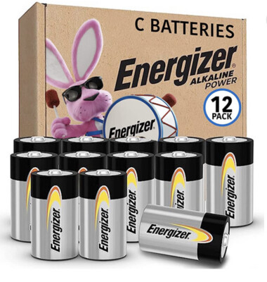 Energizer C Batteries, C Cell Long-Lasting Alkaline Power Batteries (12 ...