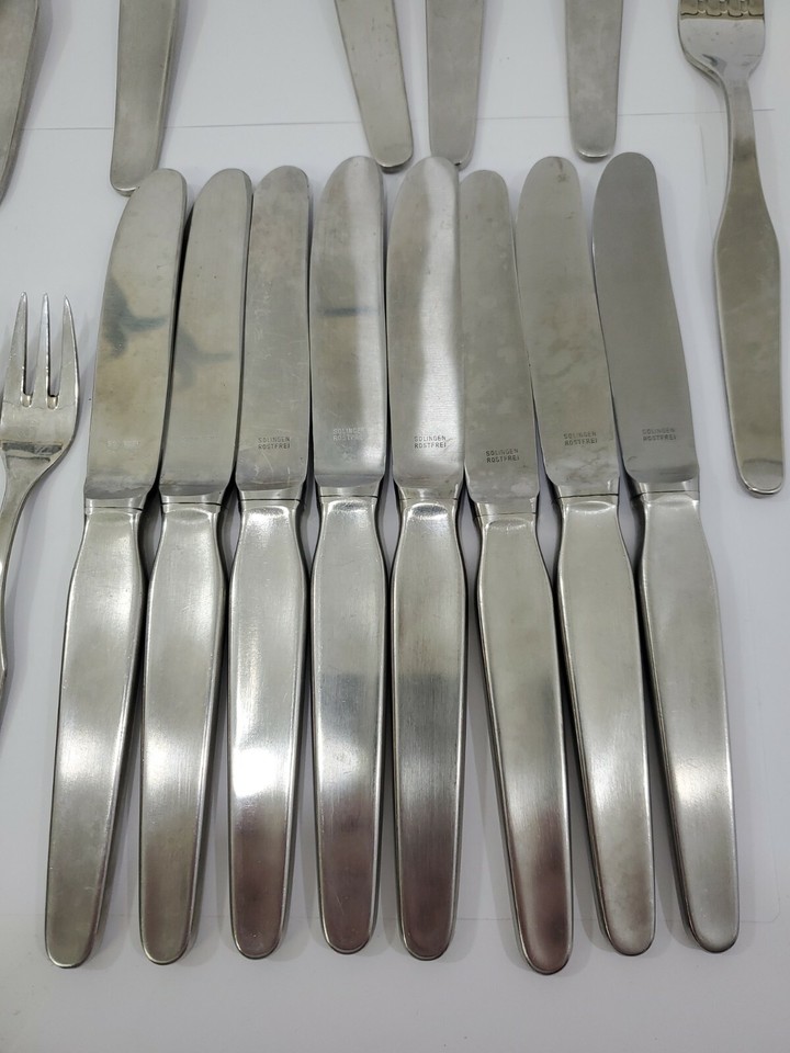 Solingen Rostfrei Roneusil Stainless Knife Fork spoon lot Germany ...
