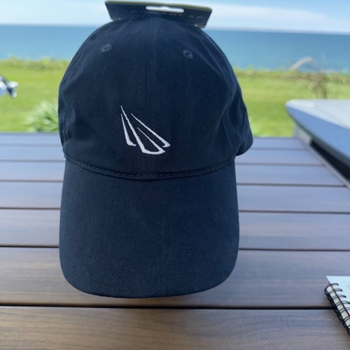 Power Cap Navy w white Logo Push Button Lights under Bill Hat Cap Hook ...