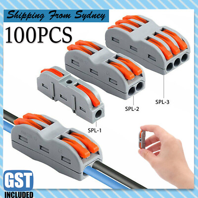 100PCS Lever Nut Electrical Cable Wire Connector Conductor Block Clamps ...